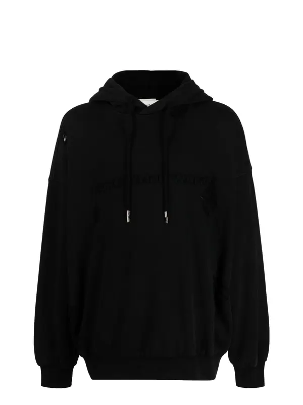 FENG CHEN WANG Logo-appliqué Cotton Hoodie - Black