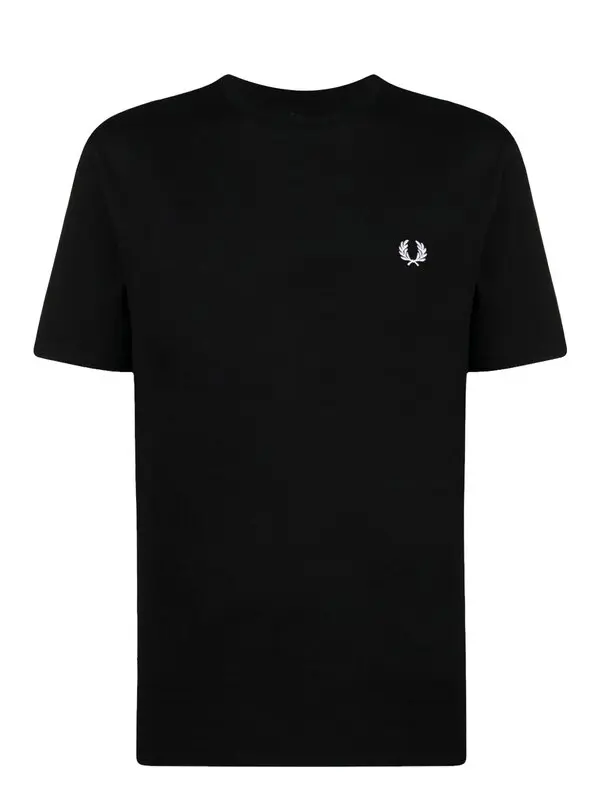 Fred Perry Logo-print Cotton T-shirt - Black