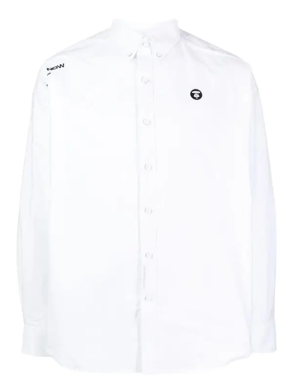 AAPE BY *A BATHING APE® Logo-embroidered Cotton Shirt - White