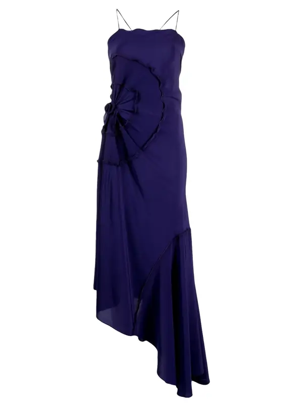 Victoria Beckham Asymmetric Silk Dress - Purple