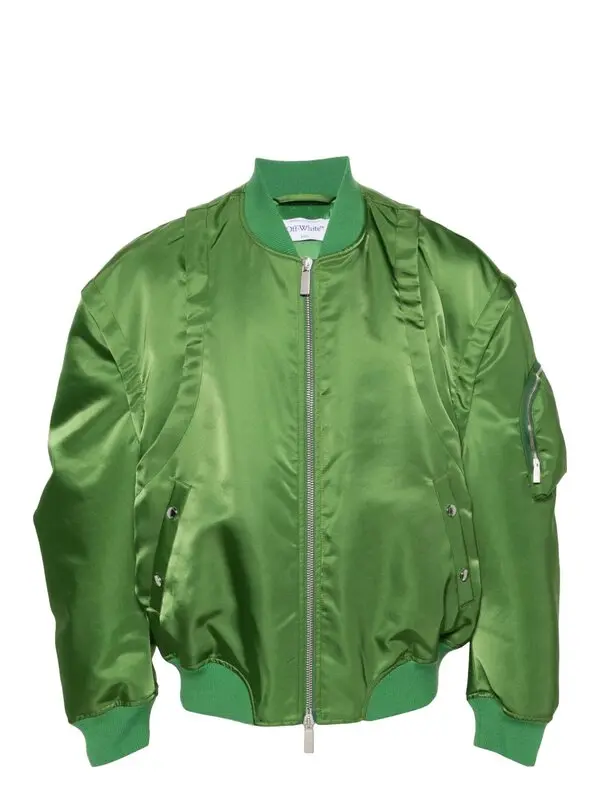 Off-White Detachable-sleeves Bomber Jacket - Green