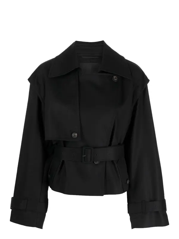 JNBY Open-back Cropped Trench Coat - Black