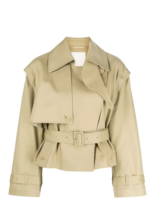 JNBY Open-back Cropped Trench Coat - Neutrals