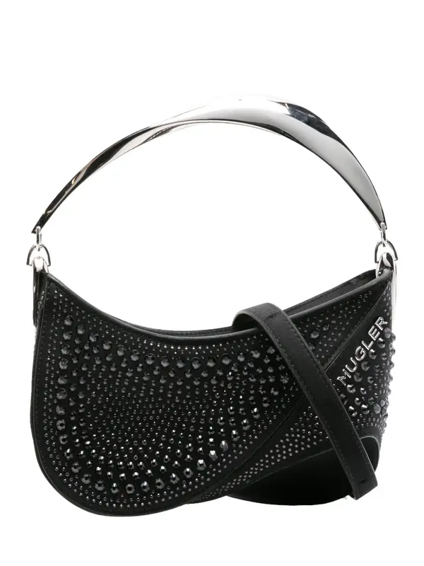 MUGLER Medium Spiral Curve 01 Shoulder Bag - Black