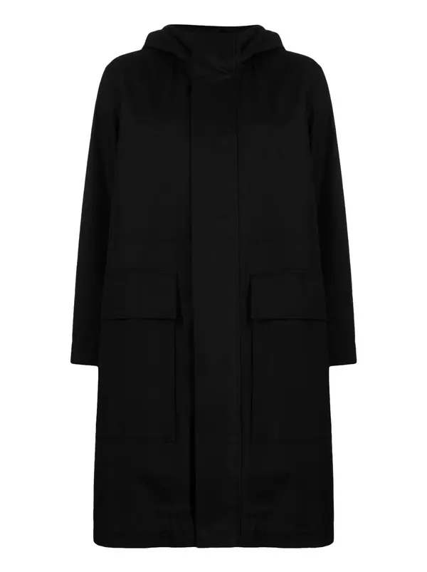 JNBY Hooded Cotton Trench Coat - Black