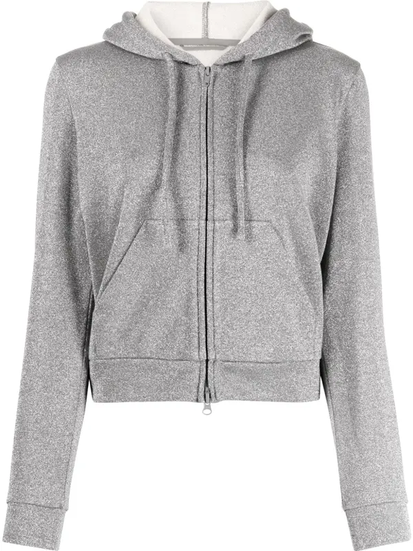 JNBY Glittered Zip-front Hoodie - Silver