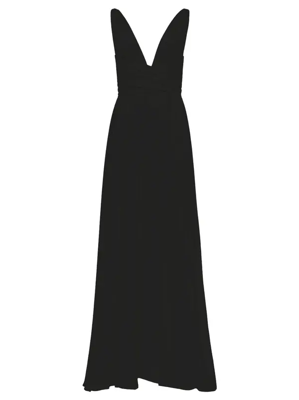 AZLEE Cirrus V-neck Gown - Black