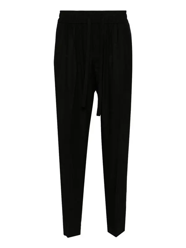 Dolce & Gabbana Logo-jacquard Silk Trousers - Black