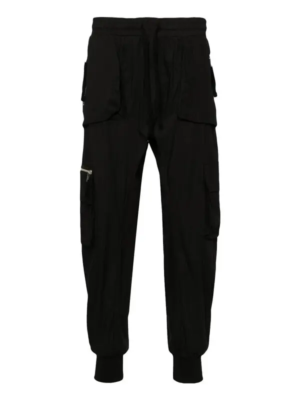 THOM KROM Drawstring-waist Cargo Trousers - Black