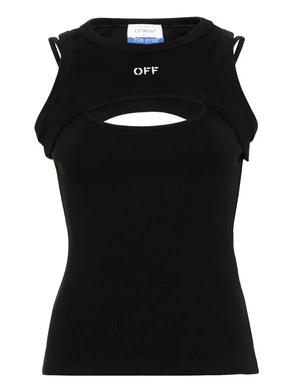Off-White Logo-embroidered Tank Top - Black
