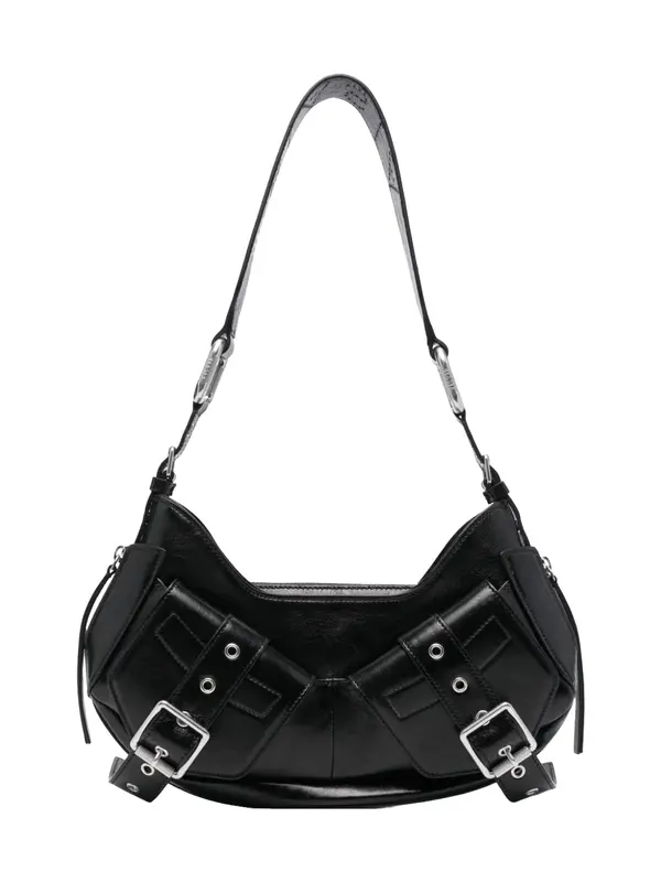 BIASIA Y2k Leather Shoulder Bag - Black