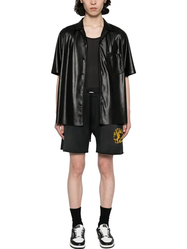 Amiri Logo-print Cotton Shorts - Black