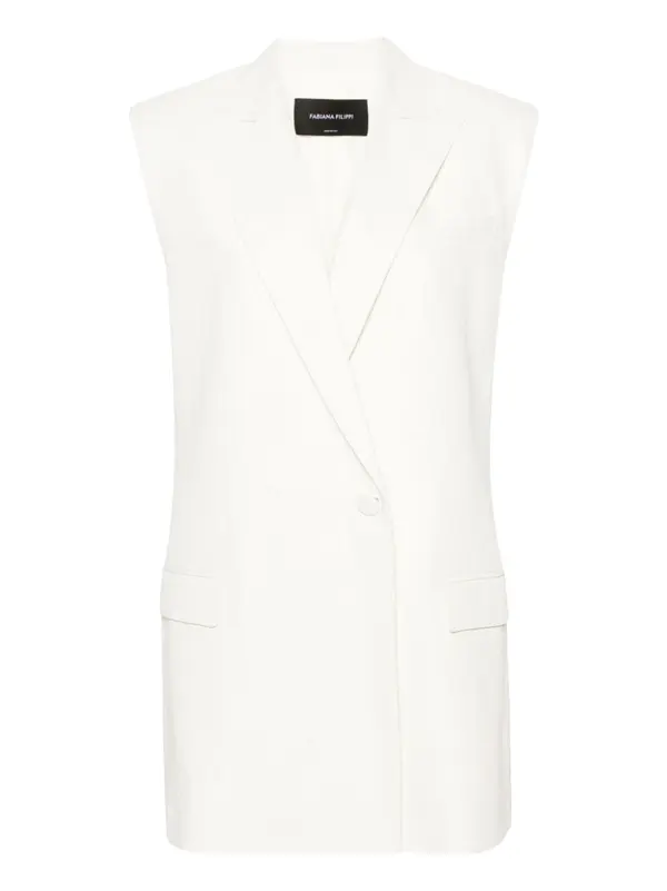 Fabiana Filippi Single-breasted Gilet - White