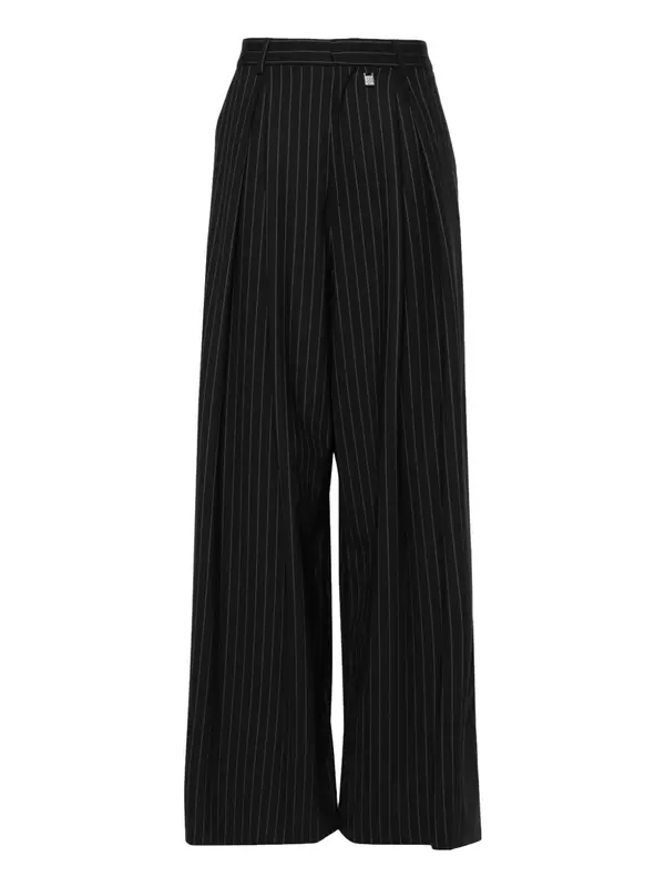 Giuseppe Di Morabito Pinstriped Flared Trousers - Black