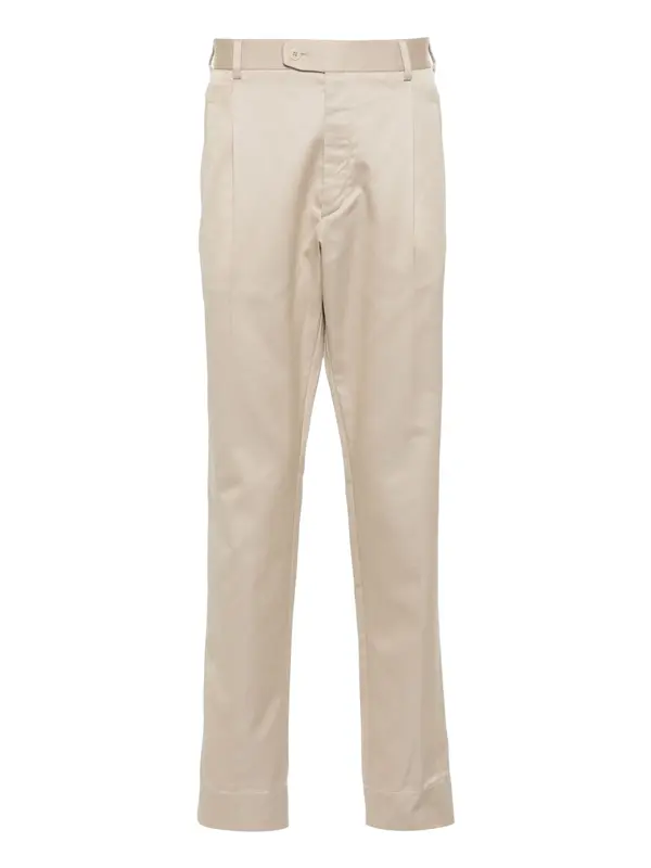 Brioni Slim-fit Cotton Tailored Trousers - Brown