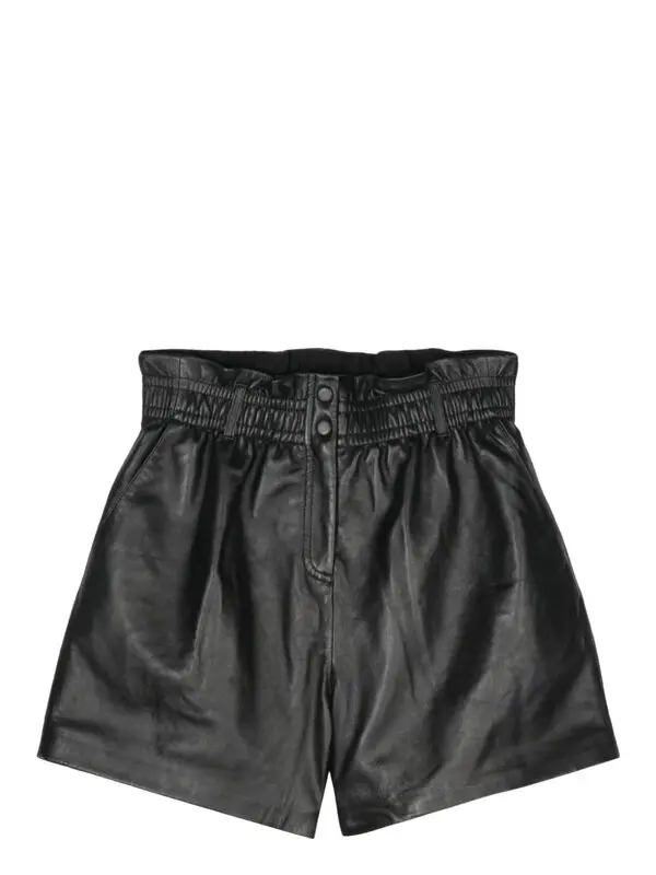 Ba&sh Aglae Leather Shorts - Black