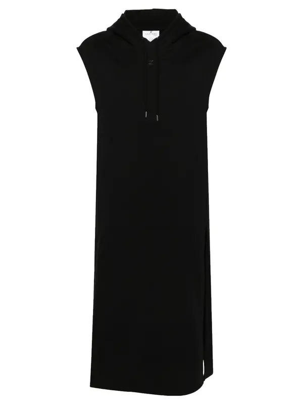 COURREGES Sleeveless Hooded Maxi Dress - Black