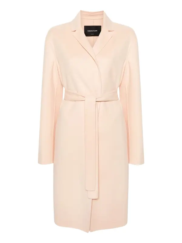 Fabiana Filippi Belted Virgin Wool Pea Coat - Pink