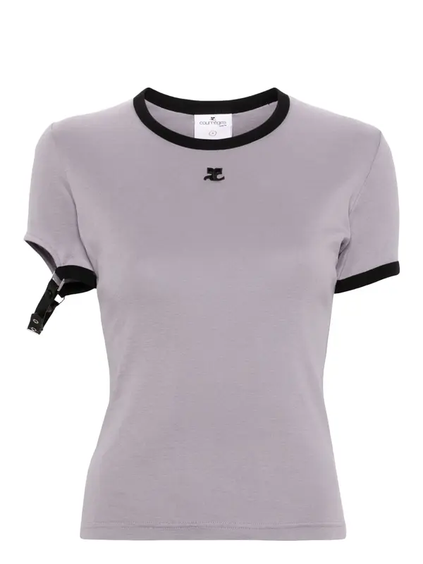COURREGES Buckle Contrast T-shirt - Grey