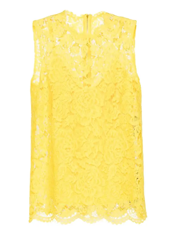 Dolce & Gabbana Cordonetto Lace Top - Yellow