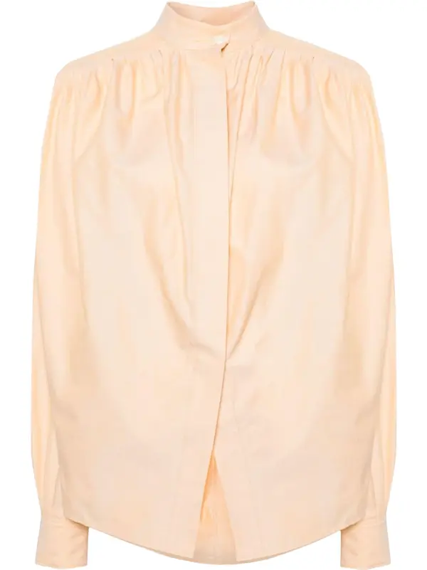 Etro Pleated Cotton Shirt - Orange