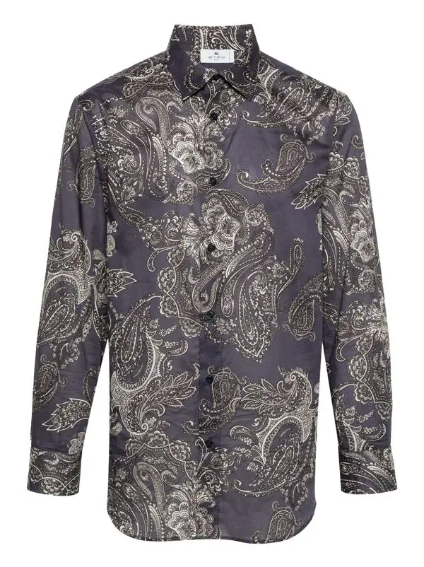 Etro Paisley-print Cotton Shirt - Blue