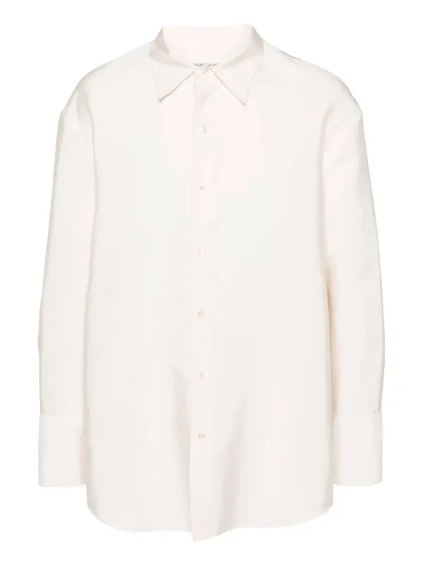 Saint Laurent Faille Button-up Shirt - Neutrals