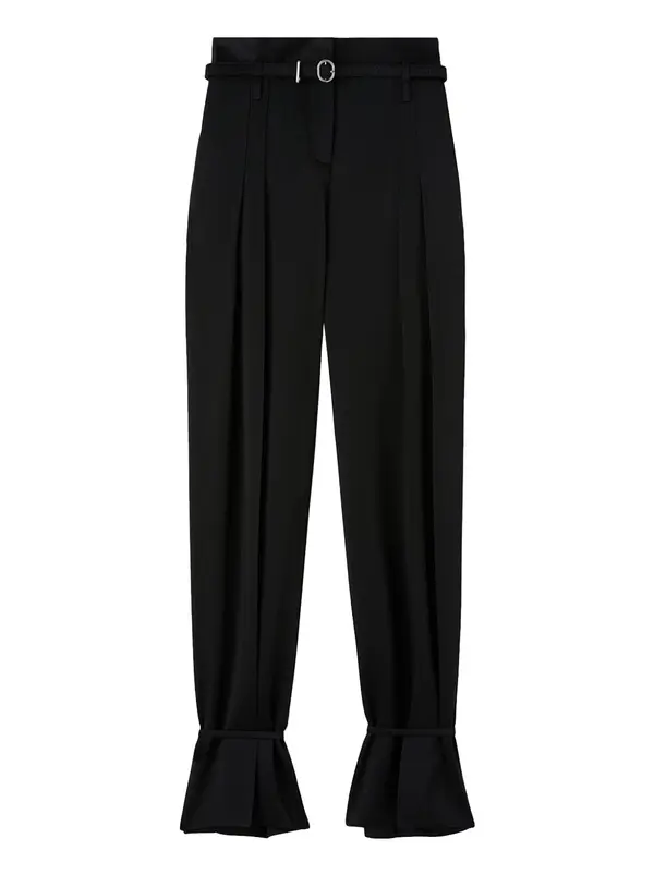 JIL SANDER Belted Ankle-tie Trousers - Black