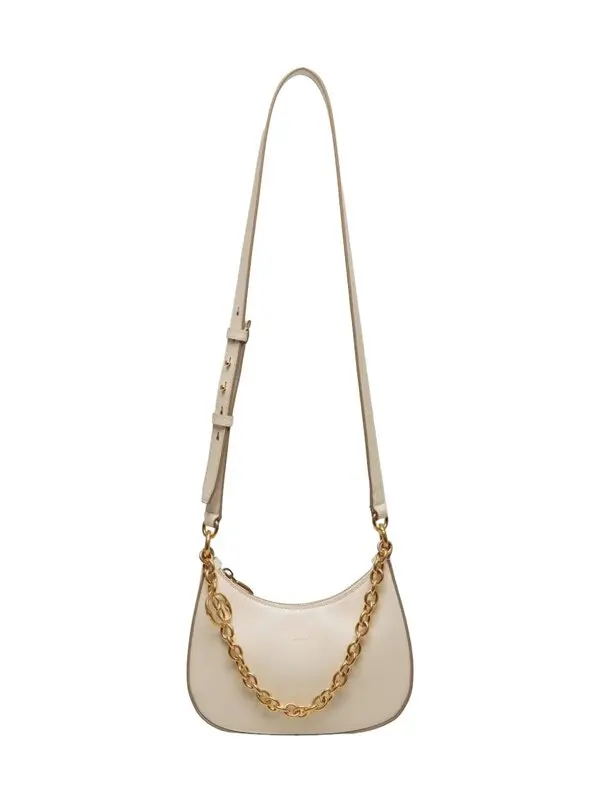 Bally Leather Crossbody Bag With Emblem Charm - Neutrals