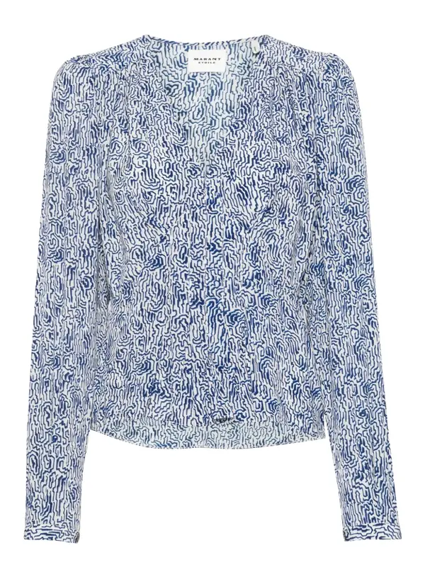 MARANT ETOILE Eddy Abstract-print Blouse - Blue