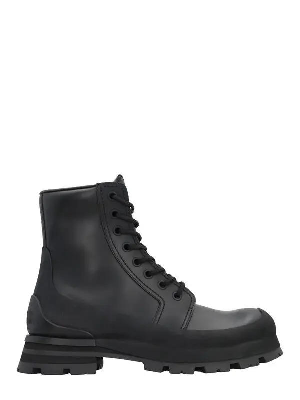 Alexander McQueen Wander Leather Lace-up Boots - Black