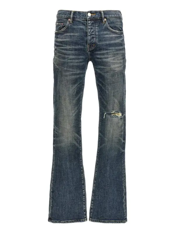 PURPLE BRAND Dirty Fade Flare Jeans - Blue