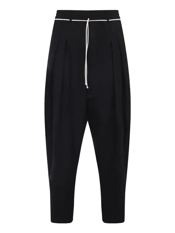 MORDECAI Virgin Wool Drawstring Pants - Black
