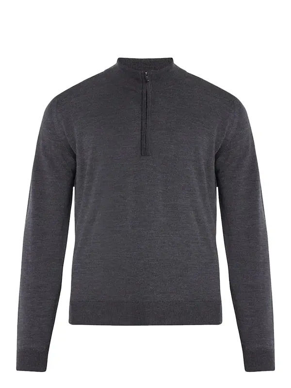 John Smedley Richards Wool Turtleneck Sweater - Charcoal