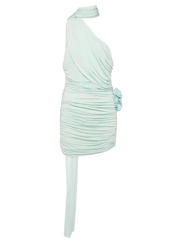 Magda Butrym Scarf-detail Ruched Minidress - Blue
