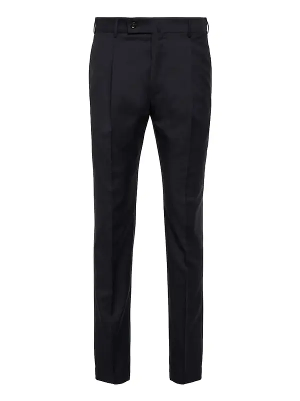 SLOWEAR Incotex Virgin Wool Slim Trousers - Blue