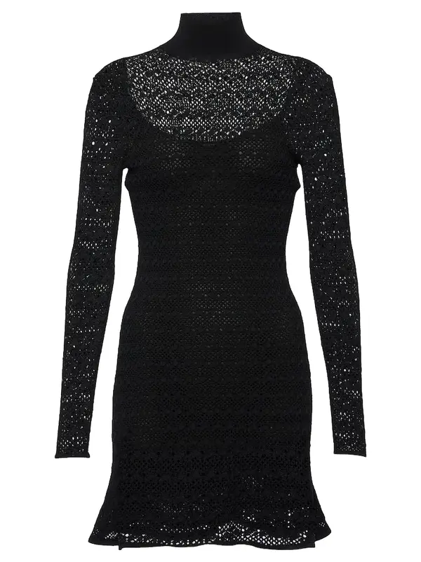TOM FORD Open-knit Minidress - Black