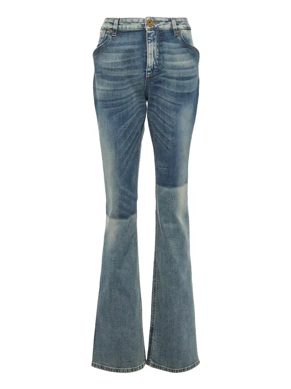 Balmain Mid-rise Bootcut Jeans - Blue