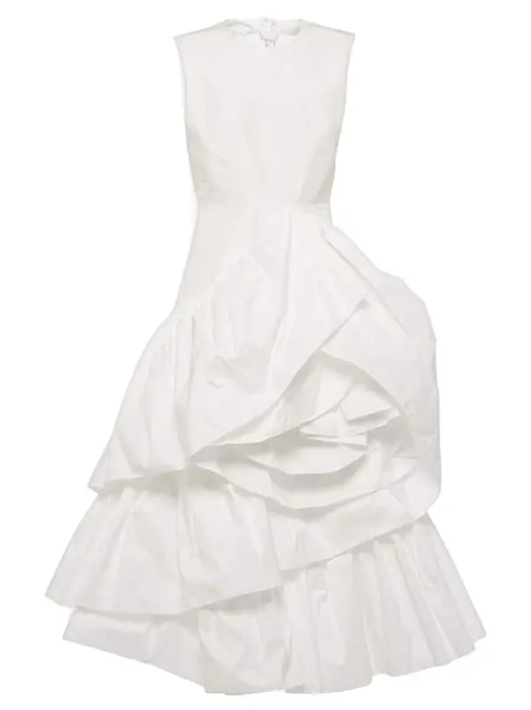 ROKSANDA Bridal Radica Taffeta Midi Dress - White