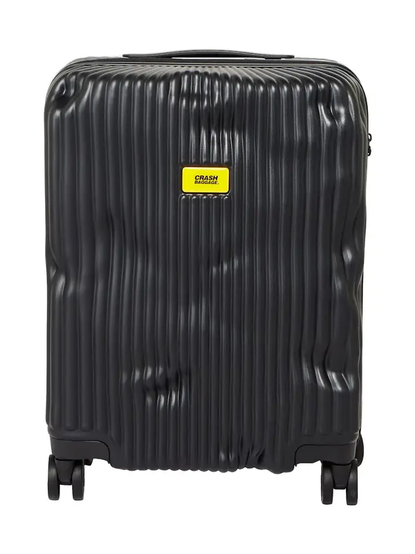 CRASH BAGGAGE Stripe Small Carry-on Suitcase - Black