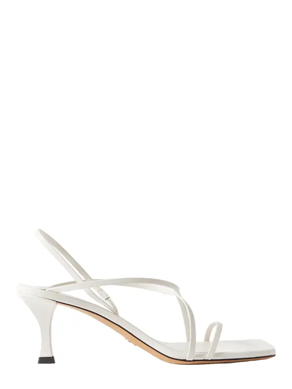 Proenza Schouler Square Strappy Leather Sandals - Neutrals