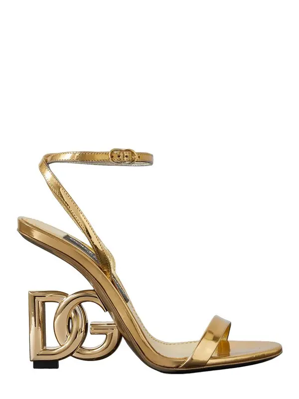 Dolce & Gabbana Formale Embellished Leather Sandals - Gold