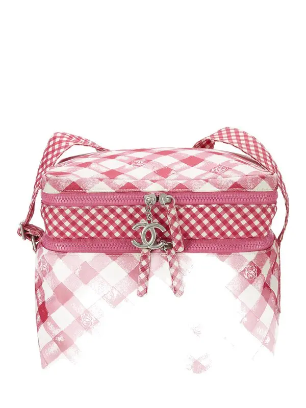 Chanel Gingham Canvas Lunch Box Handbag - Multi
