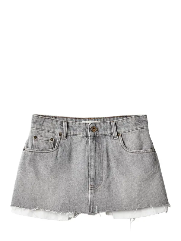 Miu Miu Denim Miniskirt - Grey