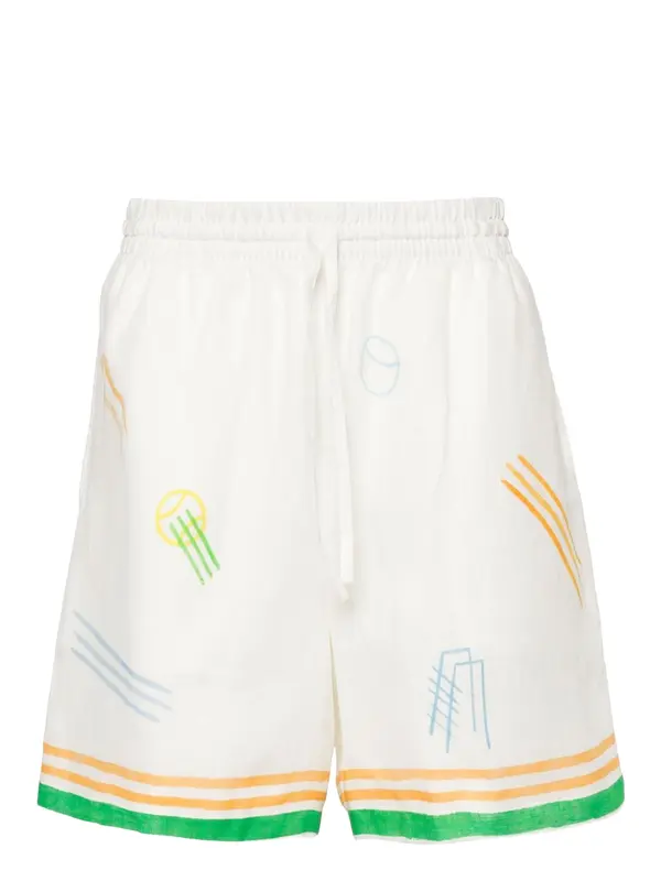 Casablanca Le Jeu Linen Shorts - Neutrals