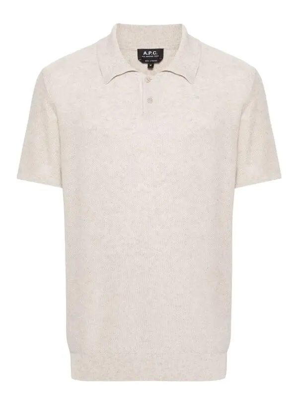 A.p.c. Jay Open-knit Polo Shirt - Neutrals