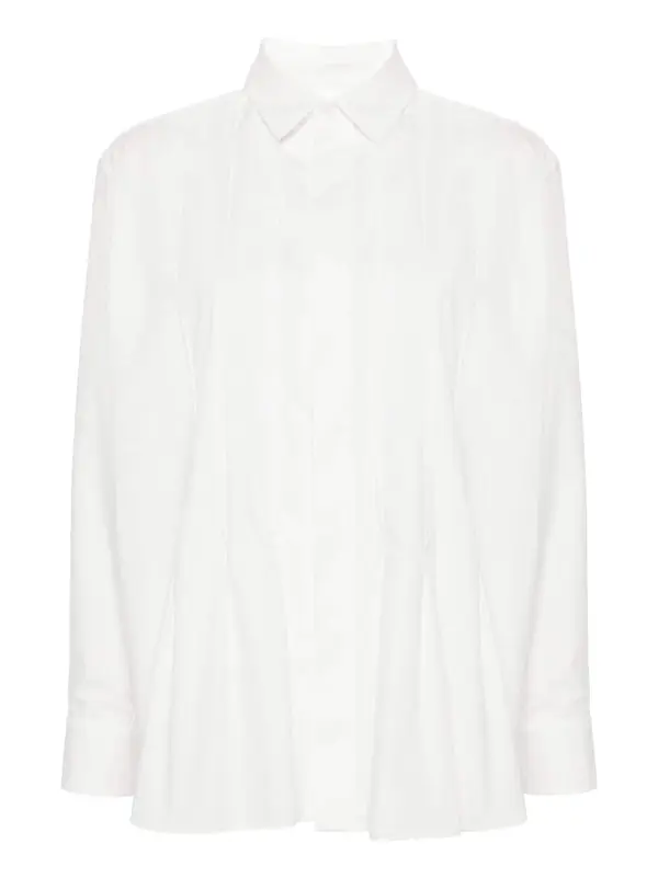 Sacai Pleat-detail Poplin Shirt - White