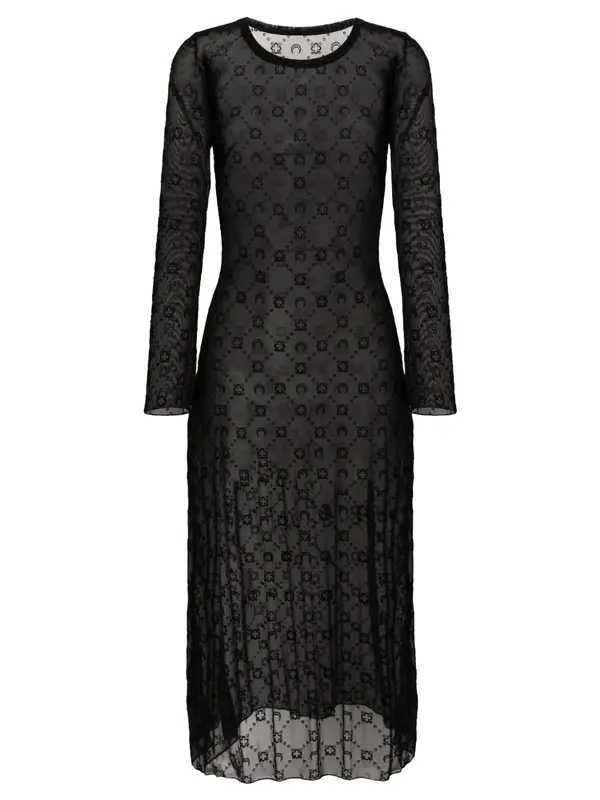 MARINE SERRE Moonogram Mesh Dress - Black