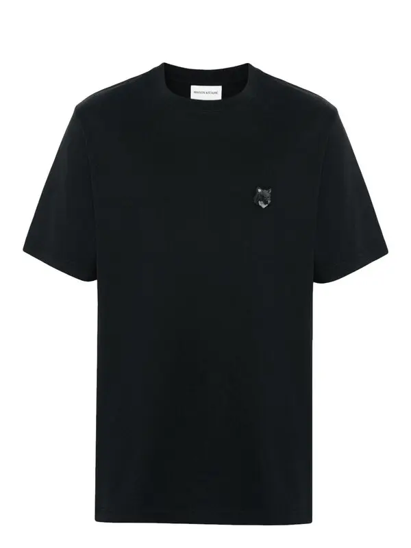 Maison Kitsuné Fox-patch Cotton T-shirt - Black