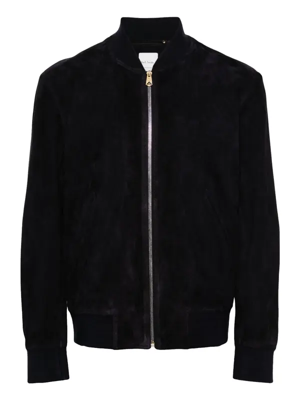 Paul Smith Suede Bomber Jacket - Blue